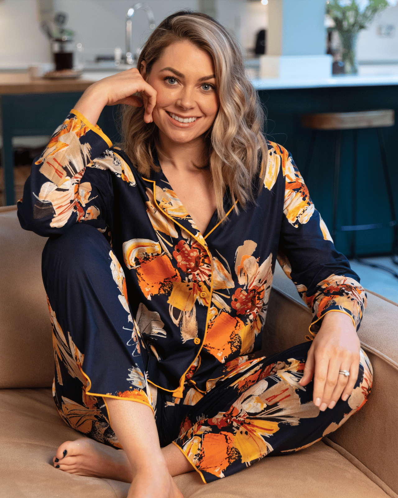 Cosmo Floral Print Pyjama Set @ TKD Lingerie