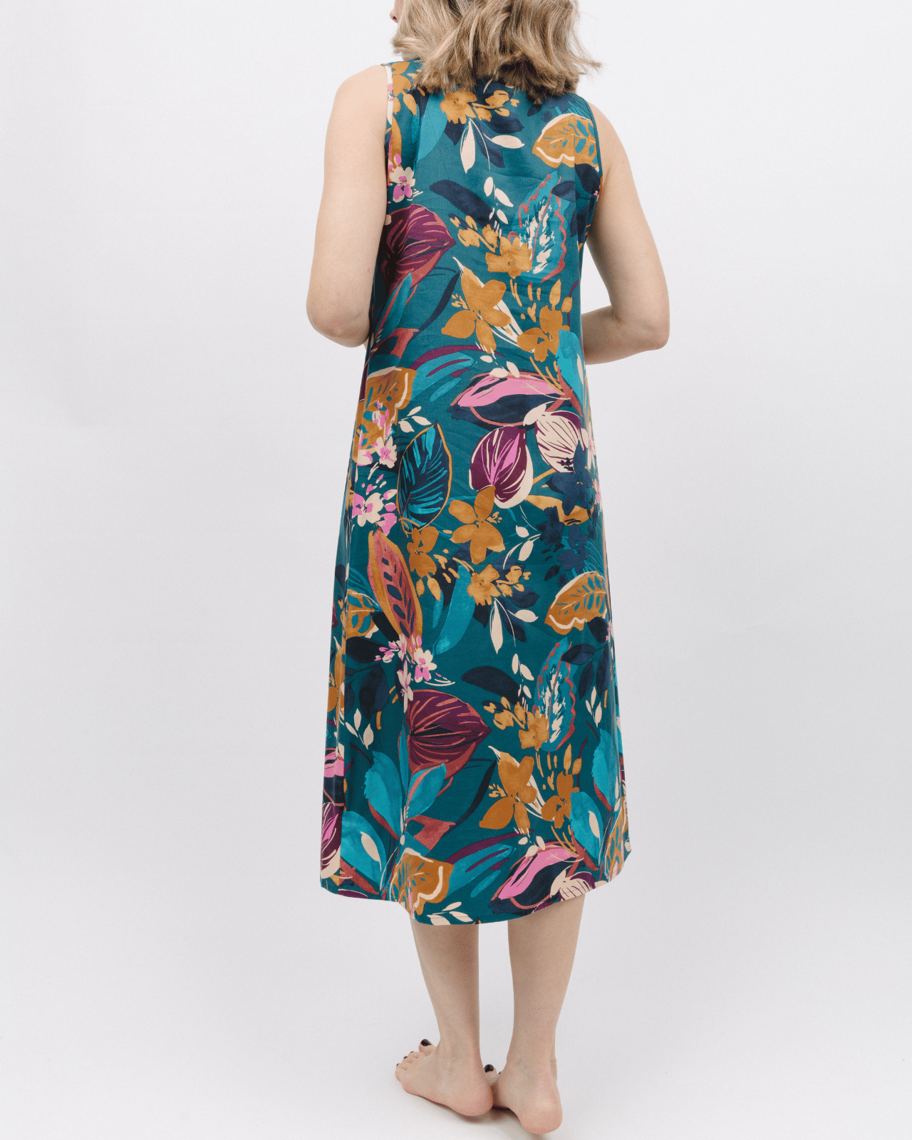 Maple Leaf Print Long Nightdress @ TKD Lingerie