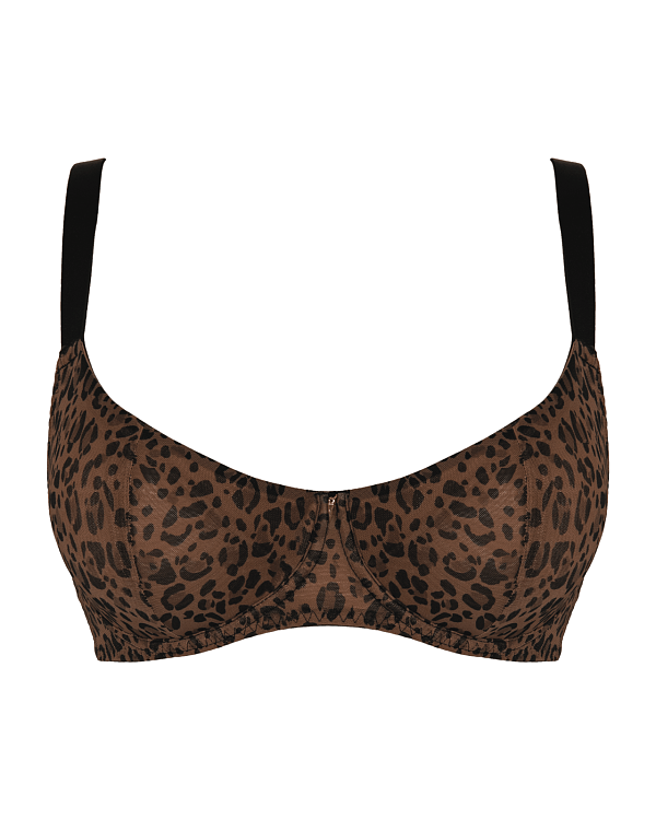 Cool Cat Scooped Balcony Bra Leopard Brown @ TKD Lingerie