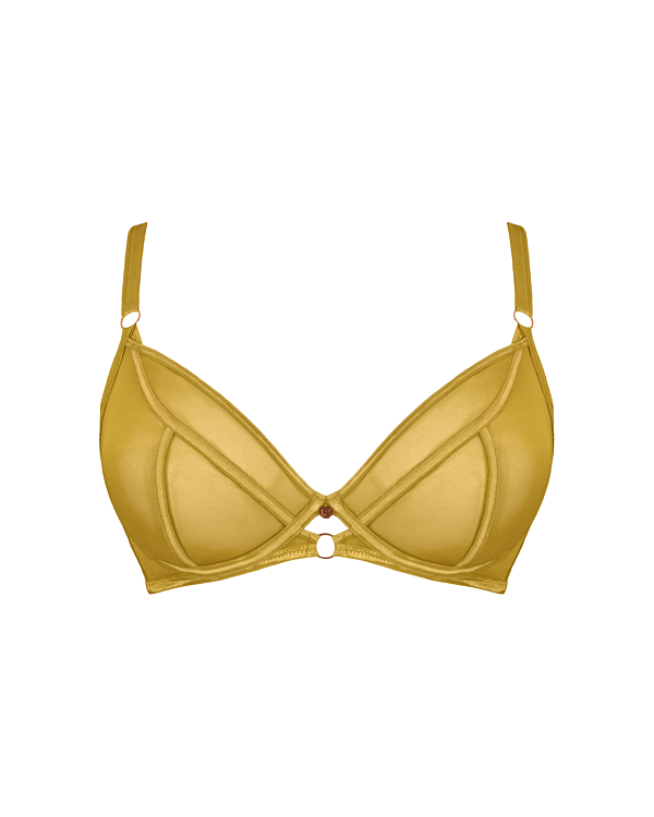 Exposed Plunge Bra Ochre @ TKD Lingerie