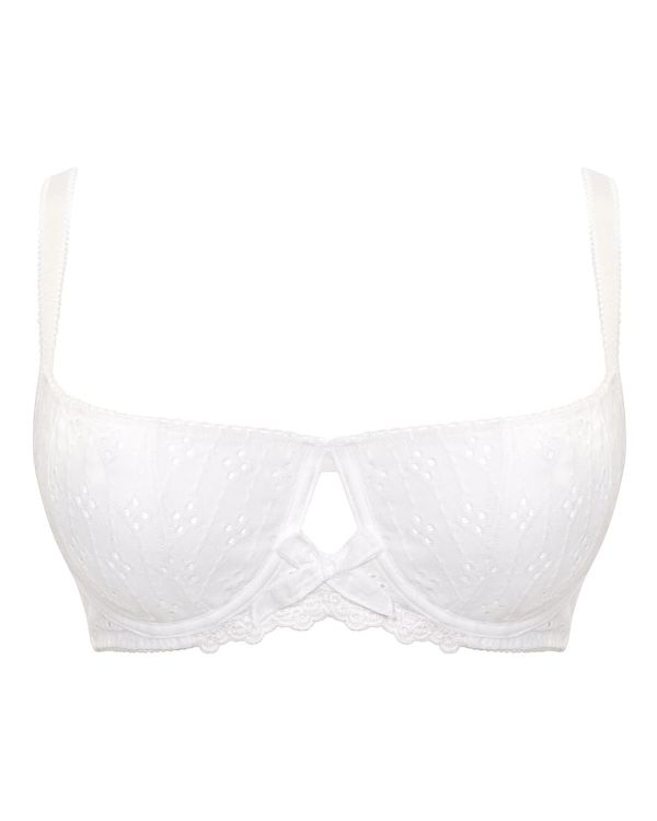 Flora Balcony Bra White @ TKD Lingerie
