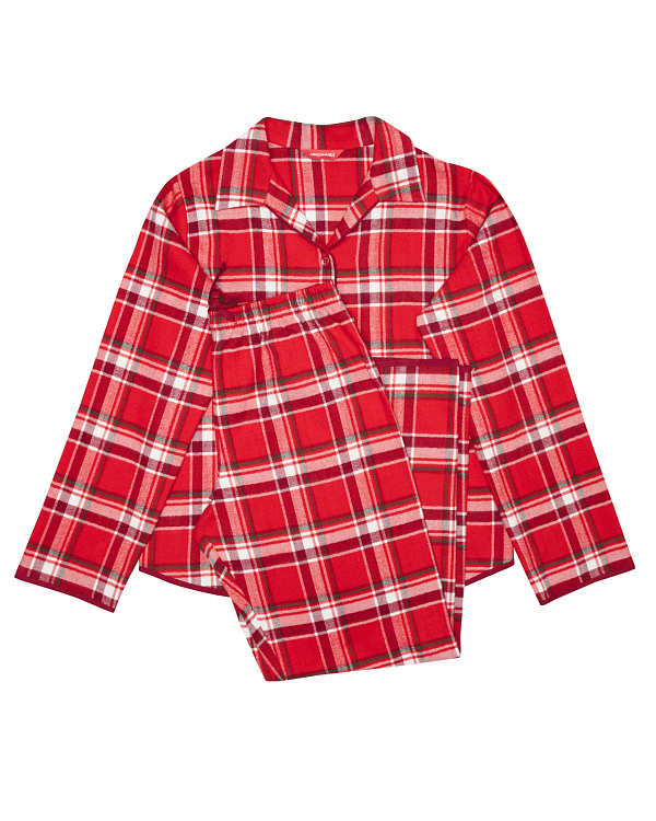 Girls Robyn Brushed Check Pyjama Set @ TKD Lingerie