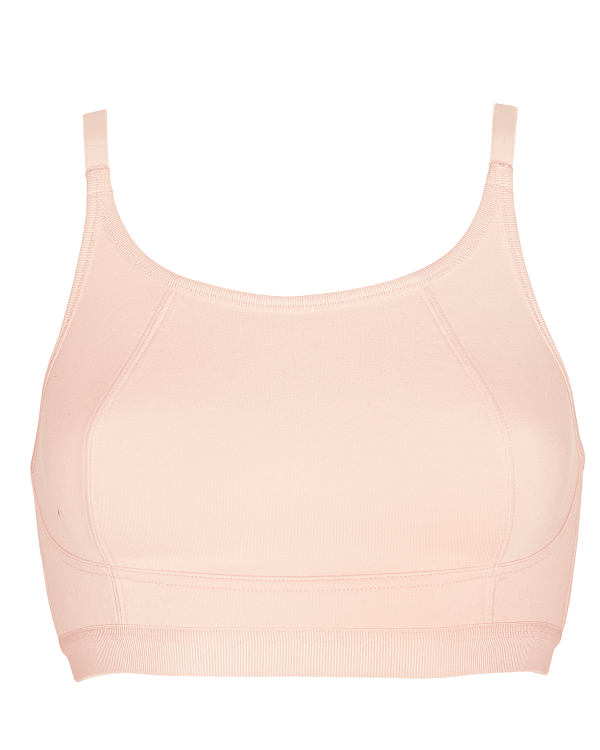 Lola Non Wired Crop Top Bra Peach & White @ TKD Lingerie