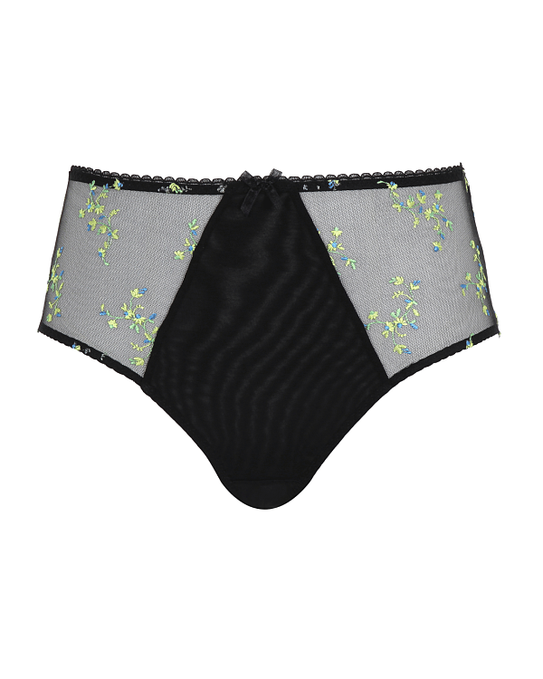 Meadow Deep Brief Black/Neon Lime @ TKD Lingerie