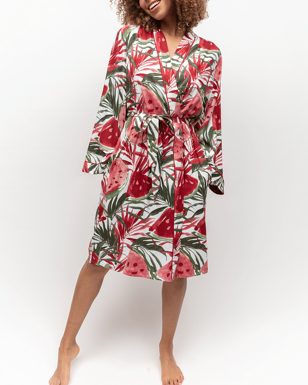 Mel Watermelon Print Short Dressing Gown @ TKD Lingerie