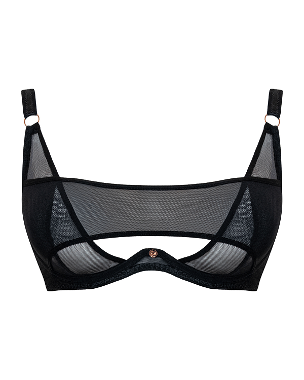 Peep Show Deep Plunge Bra Black @ TKD Lingerie