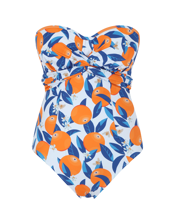 Tatiana Twist Bandeau Swimsuit Sicily Print @ TKD Lingerie